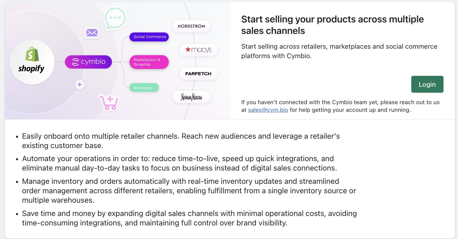 Shopify for Brands Integration Guide - Cymbio